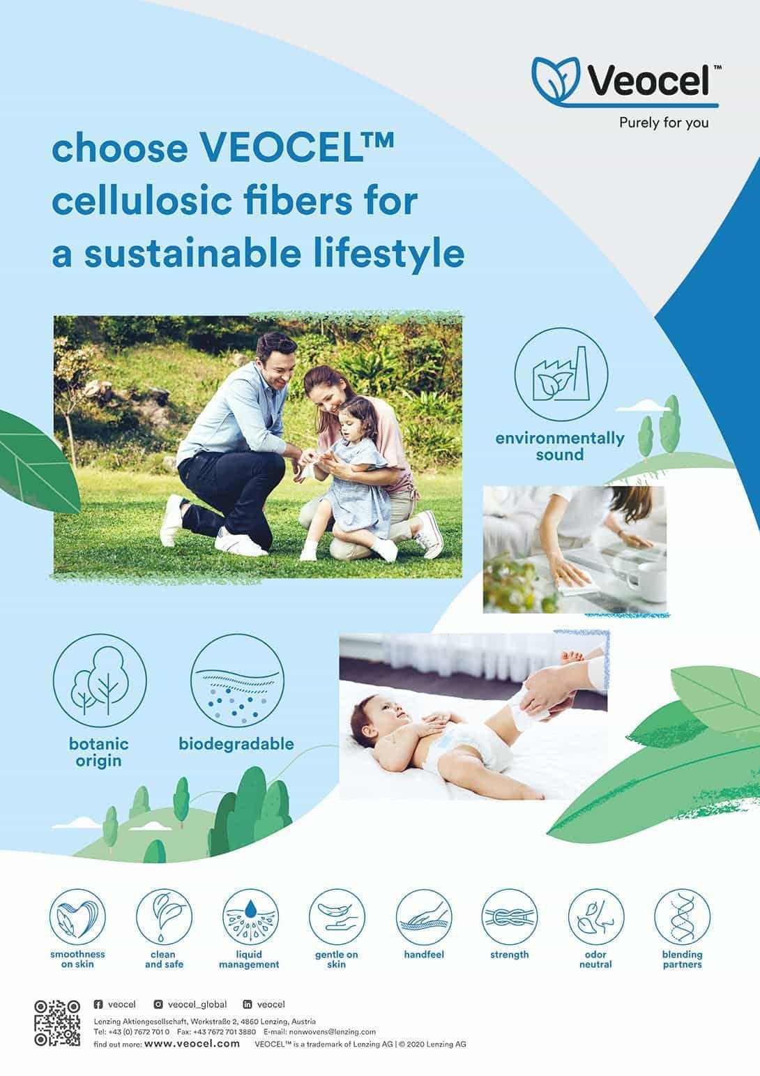 VEOCEL™ Products Ingredients: Wipes Made From Lyocell & Viscose Fibers